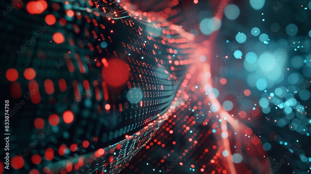 Glowing wave pattern in abstract technology background. Futuristic ...