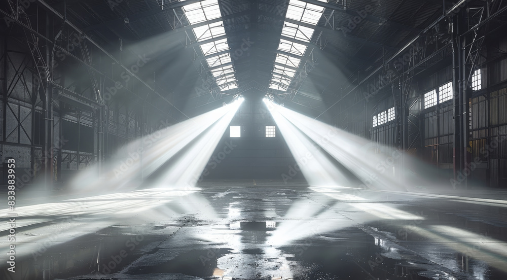 Geometric symmetrical pattern light beams gobo projection haze in the ...