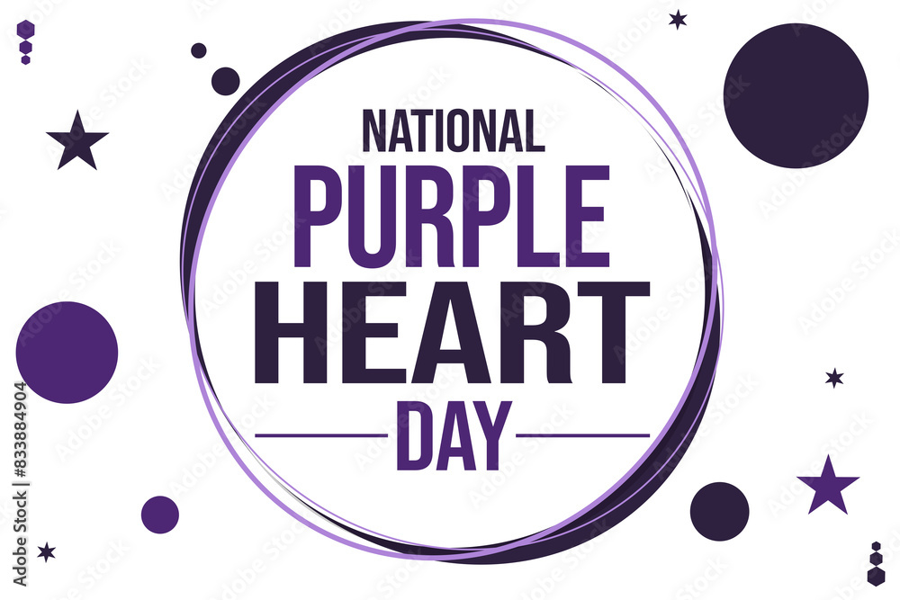 National Purple Heart Day illustration. Purple Heart backdrop. Purple ...