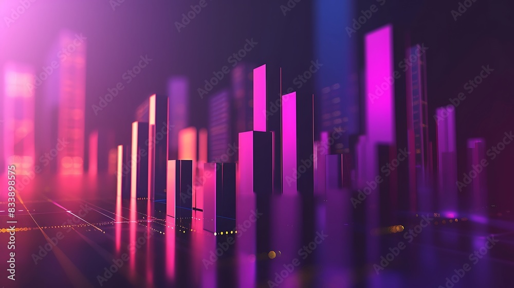 A sleek and modern bar graph illustrating the contrasting performance ...