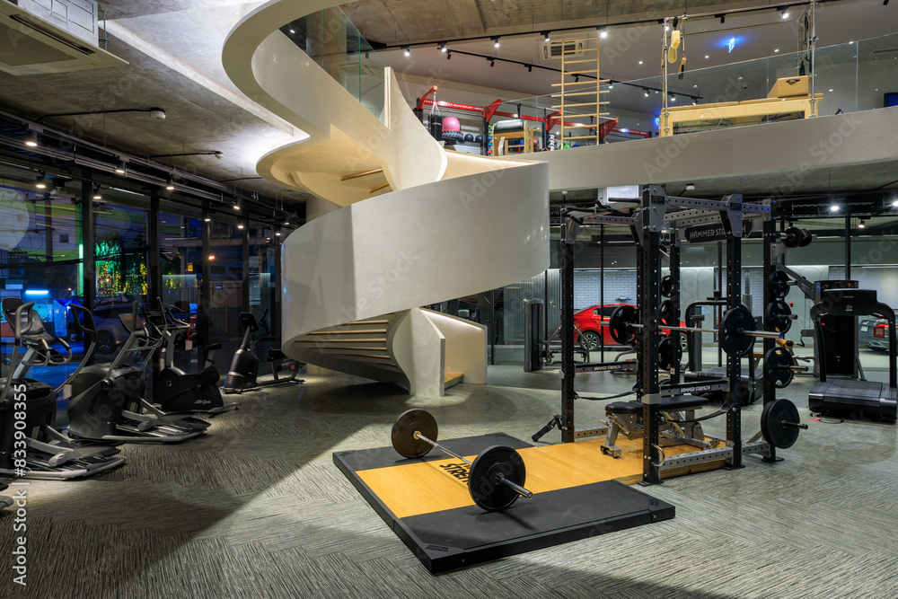 Bangkok, Thailand - March 12, 2024: Interior of the fitness gym ...