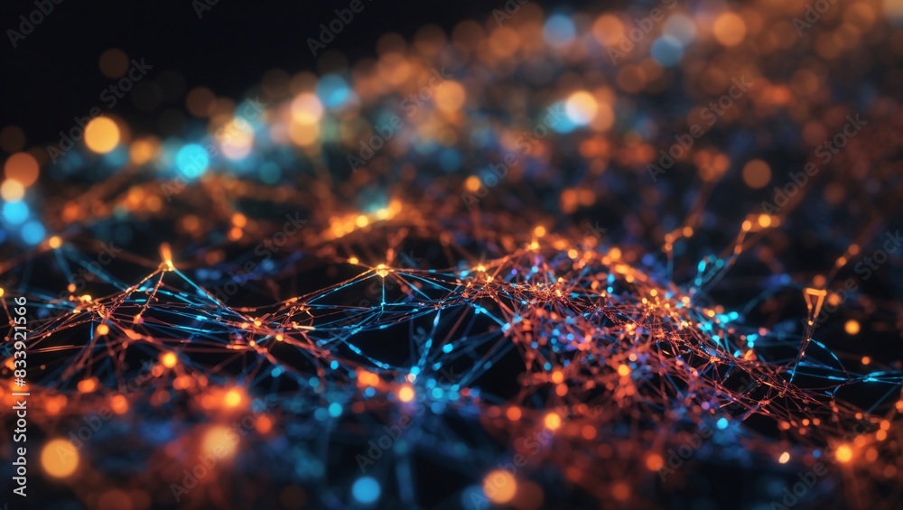 Illuminated Network Nodes: A Dance of Digital Complexity Stock ...