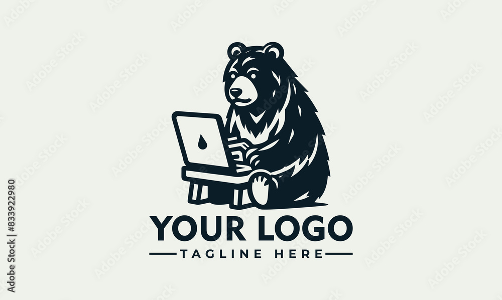 Code Bear Working Logo Vector Unleash the Power of Coding with a Unique ...