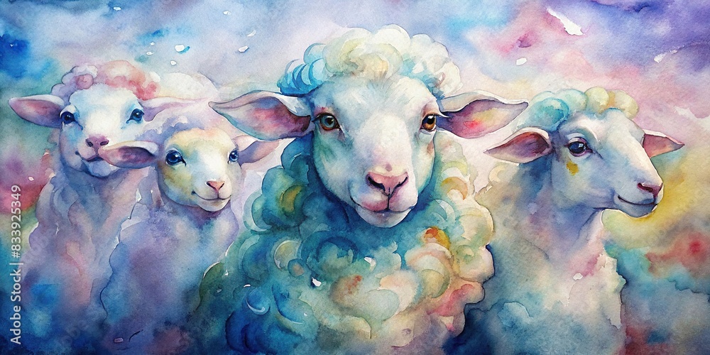 of the cloning process of Dolly the sheep using generative watercolor ...