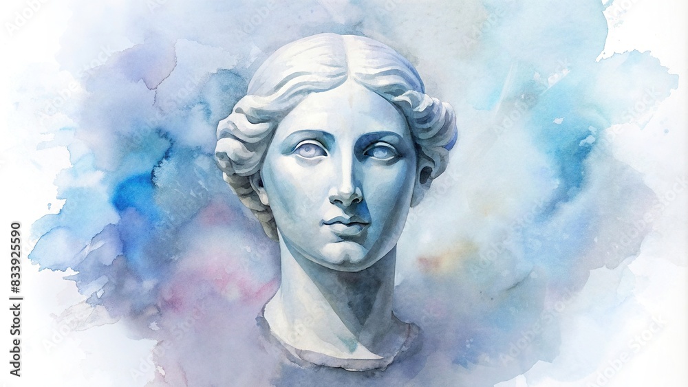 Gypsum copy of Ancient Statue Venus head isolated on white background ...