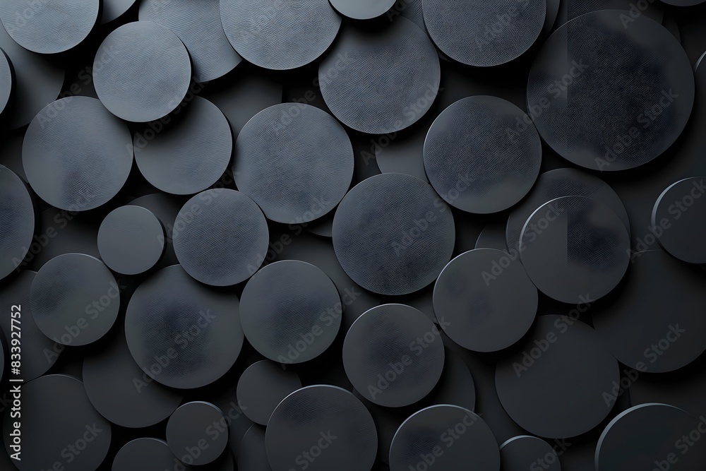Black background with large round shapes, arranged in an orderly ...