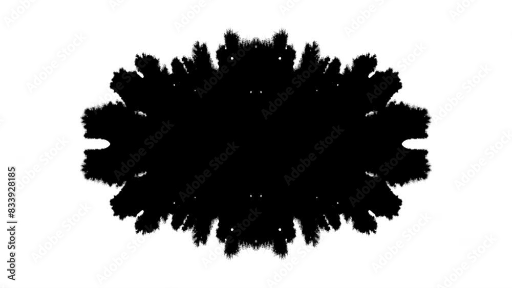 Black ink rorschach effect abstract background artistic flow splatter ...