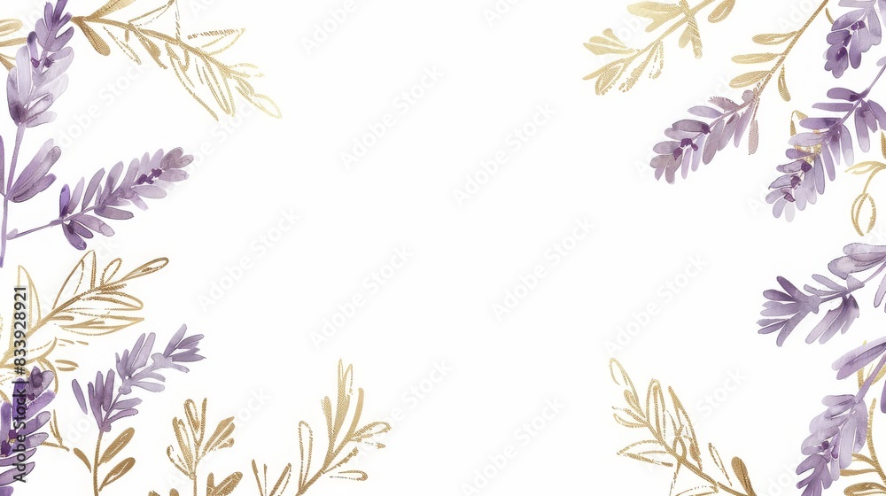 Lavender floral, luxury botanical on white background vector, empty ...