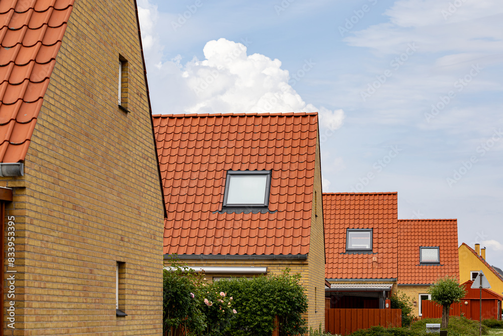 Hundested, Denmark Residential houses and rooftops in the downtown ...