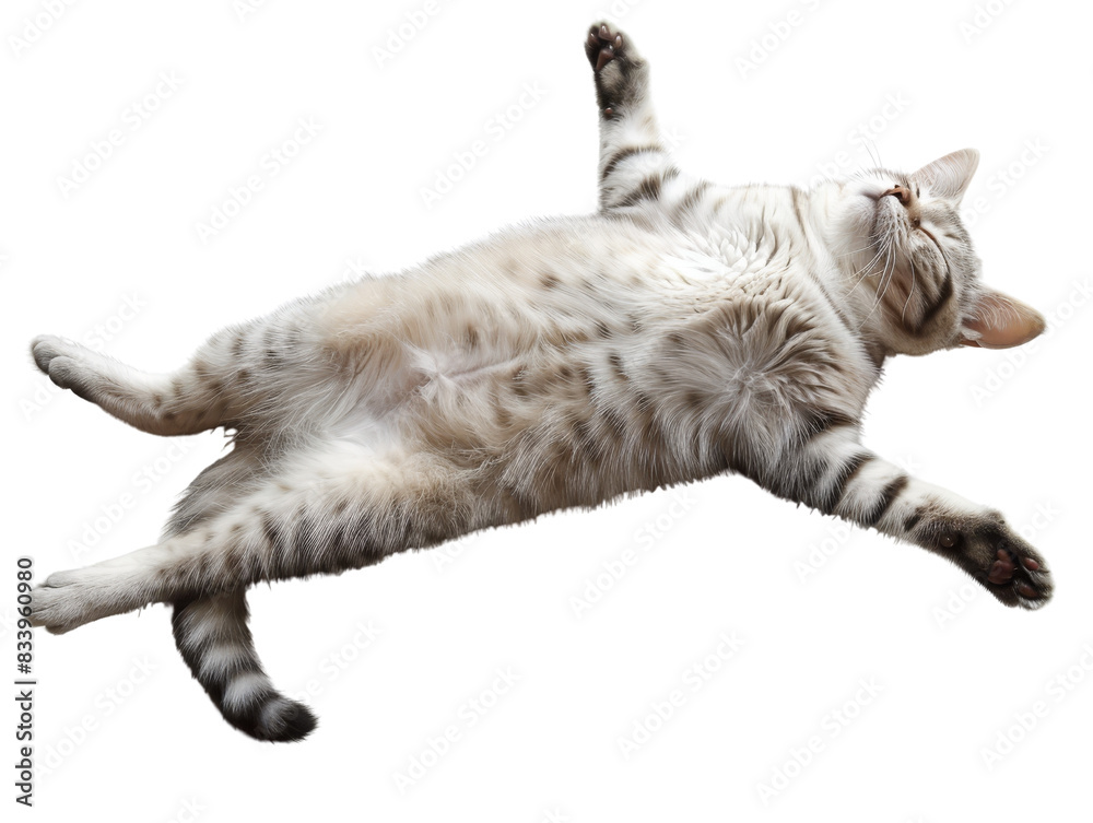 Sleeping Cat Belly Up Adorable and Relaxed Feline Pose cut out ...