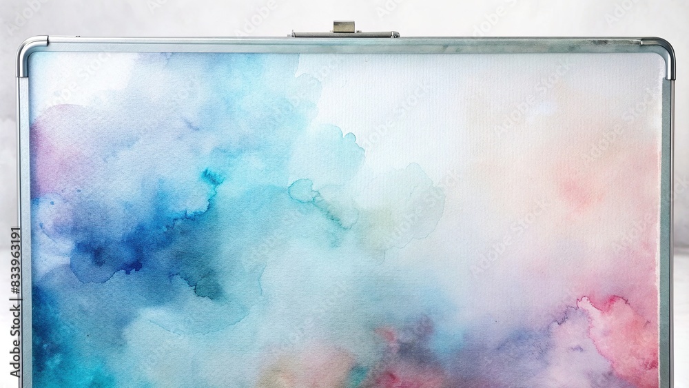 Front view close up of a whiteboard on a studio white background with ...