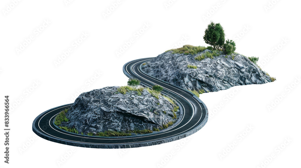 Scenic Road Pathway Through Nature and Adventure cut out transparent ...