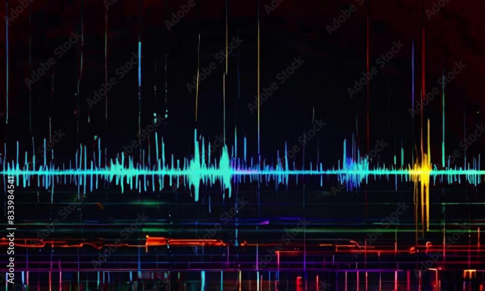 Turn the sound wave into an abstract art piece that intermittently ...