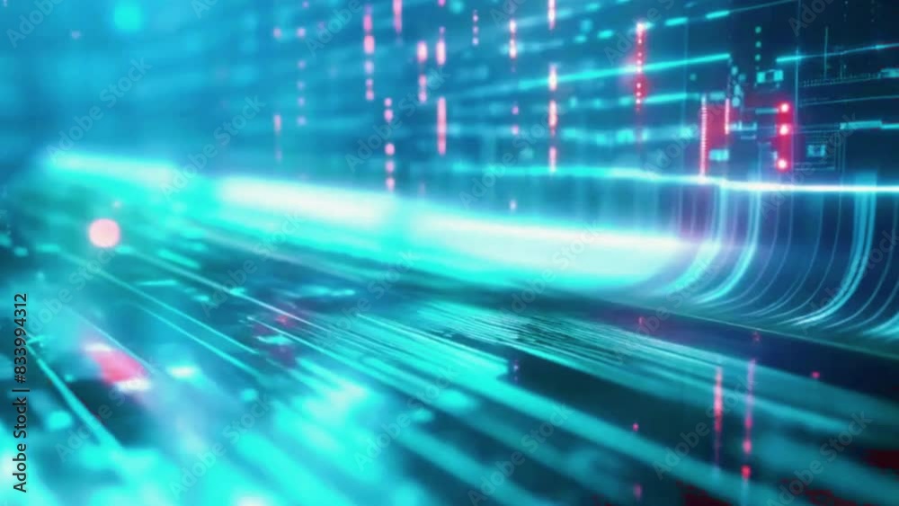 A continuous waveform that moves across the screen, representing the ...