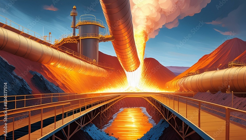 An animated sequence showing how heat and pressure turn solid coal into ...