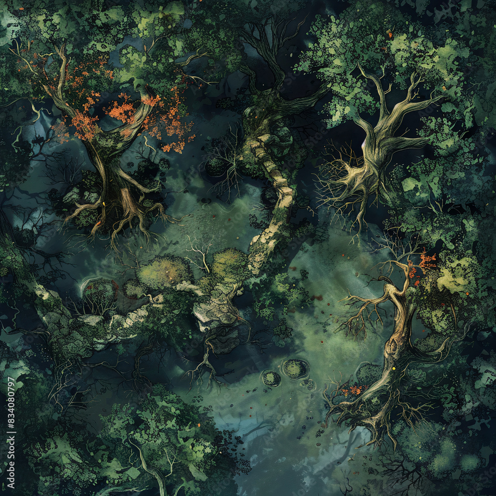 swamp Battlemap DnD,RPG Map for Dungeons and Dragons,game background ...
