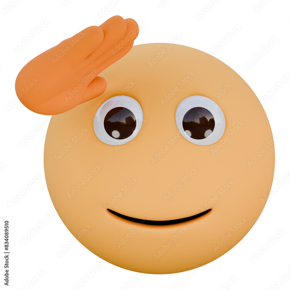 saluting face 3d emoji illustration Stock Illustration | Adobe Stock