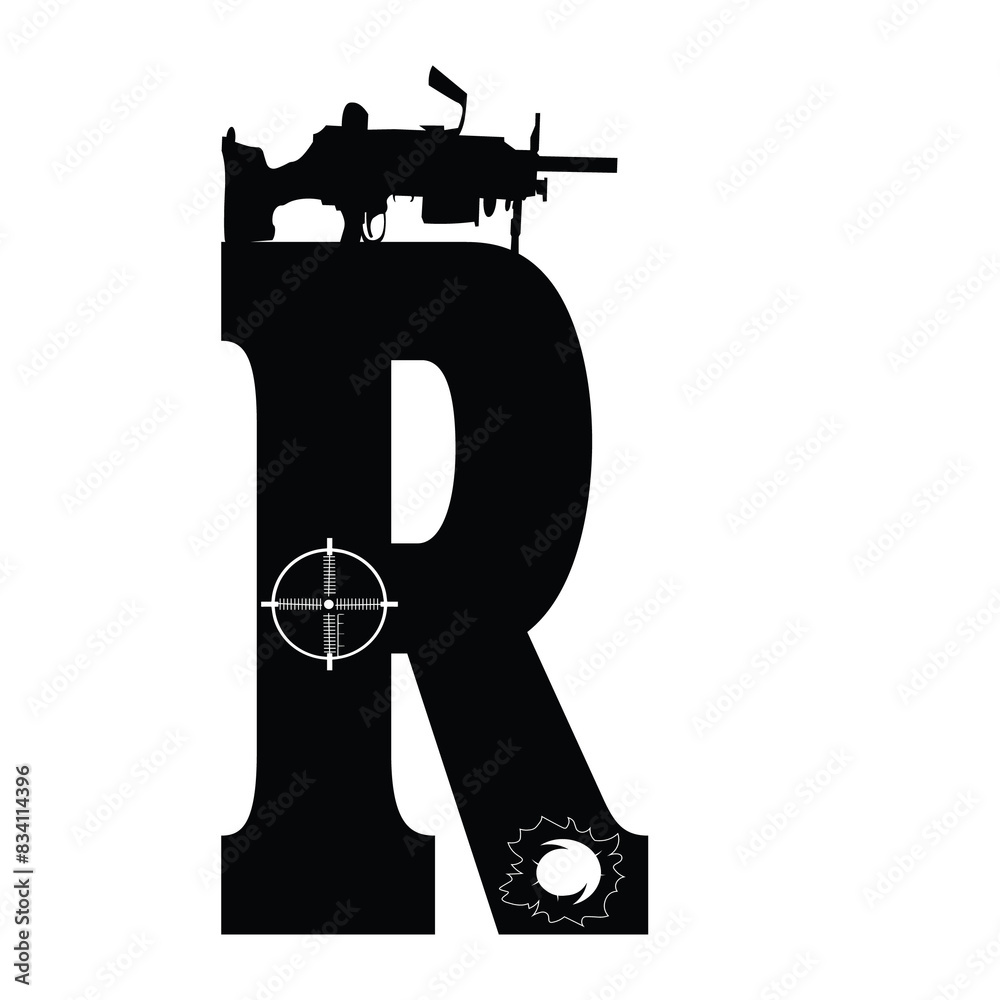 Gun Alphabet Font Letters Svg, Second Amendment Dad Rifle, 2nd ...