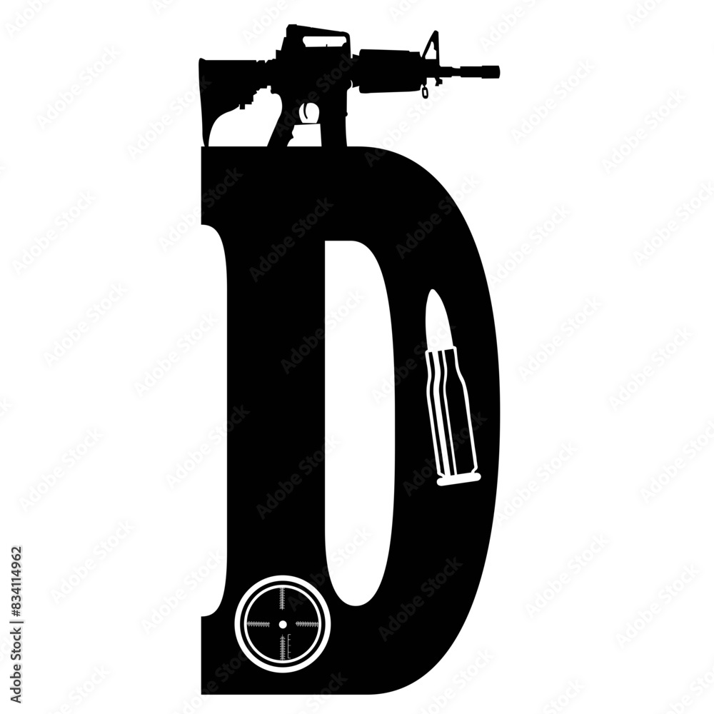 Gun Alphabet Font Letters Svg, Second Amendment Dad Rifle, 2nd ...