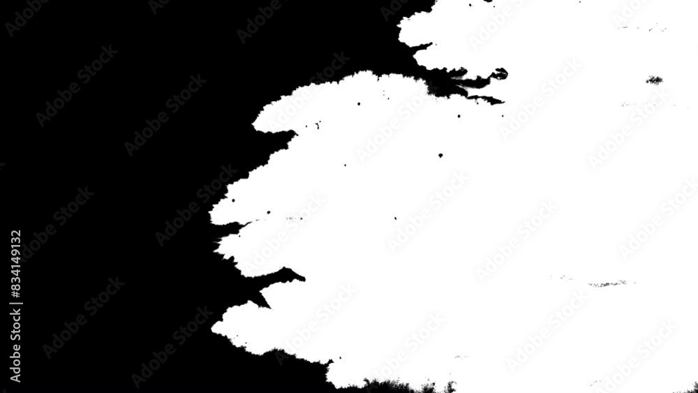 Black ink artistic flow splatter spots spills white paper beautiful ...