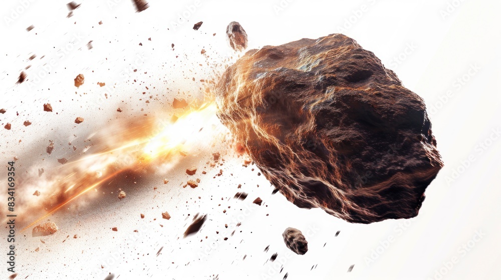 meteorite with remains on white background in high resolution Stock ...