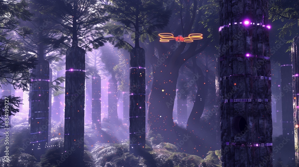 Drones equipped with advanced sensors are used in precision forestry ...