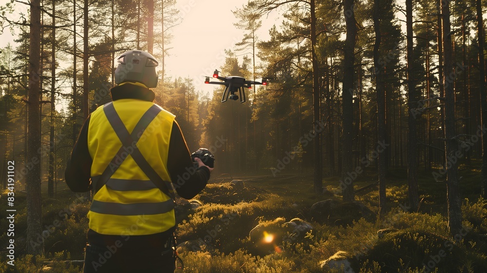Person launches drone equipped with advanced sensors used in precision ...