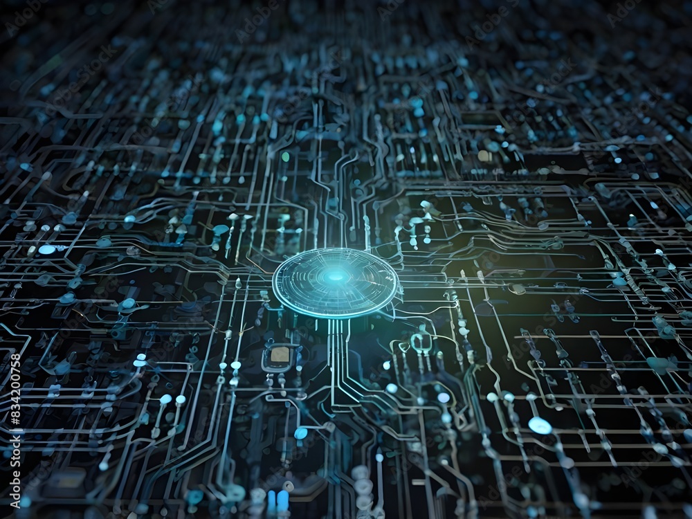 Futuristic background : digital network connection for data script based technological processes ...