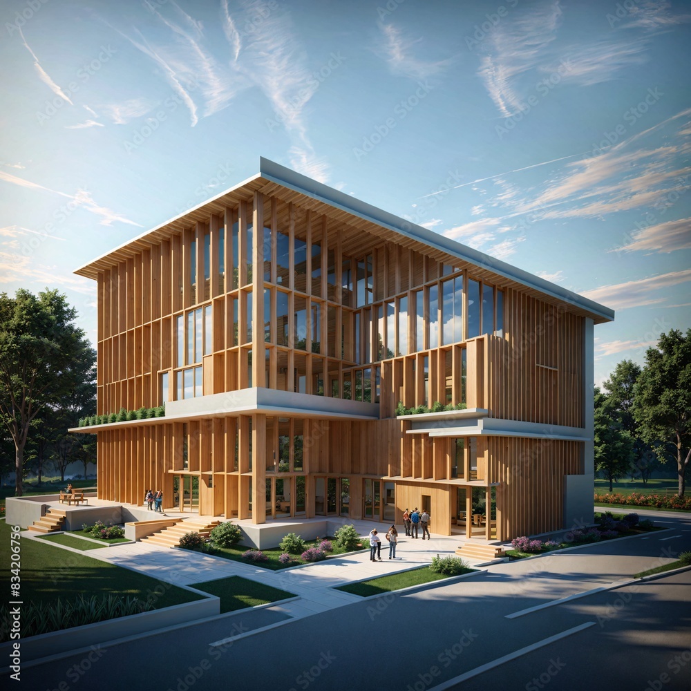 A group of architects designing a zero waste building, incorporating ...