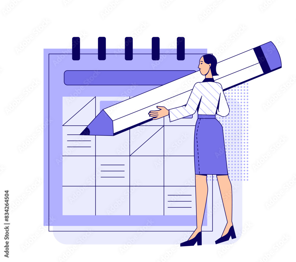 Business activity scene. Time management, productivity and efficiency ...