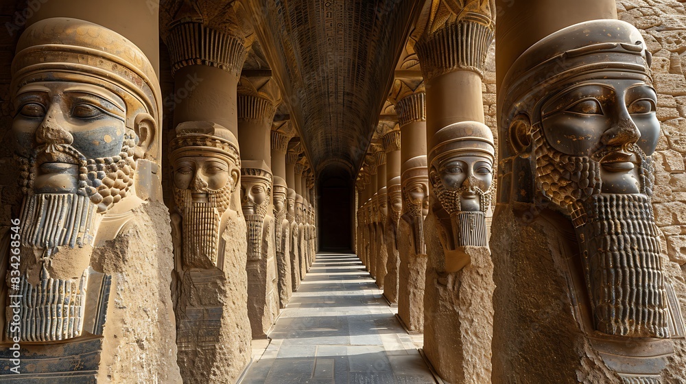 Step into palace of Gudea in Lagash adorned with statues and ...