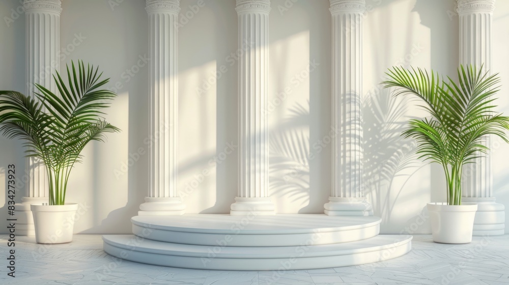 Background podium column 3d roman luxury greek white ancient display ...
