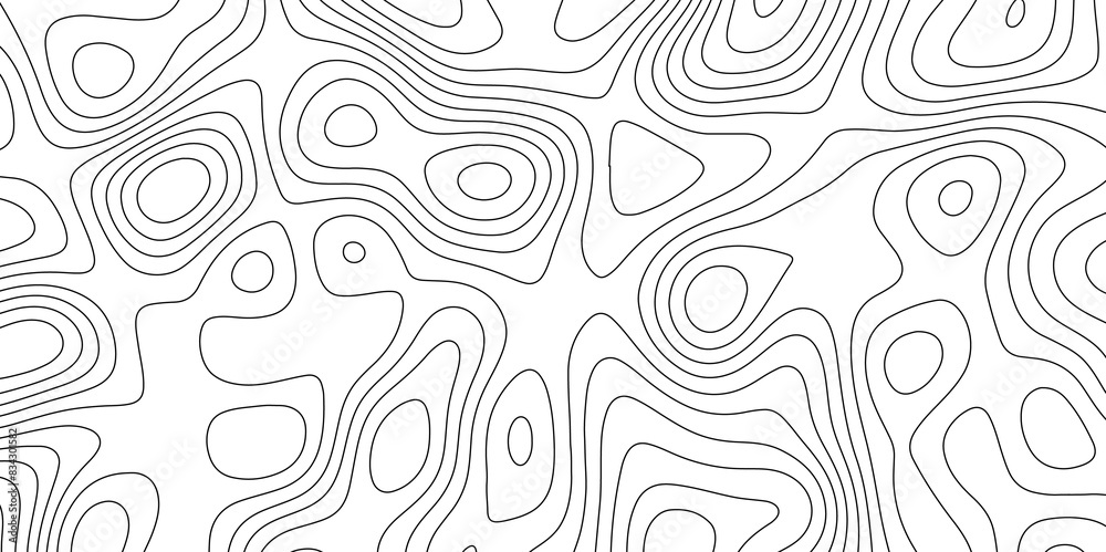 Topographic background for design black linear wave paper curved ...