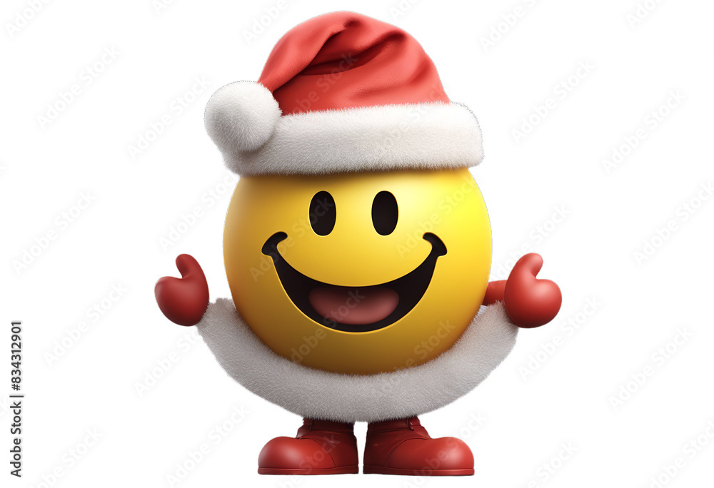 smiley christmas santa hat new year isolated icon emoticon clip art ...