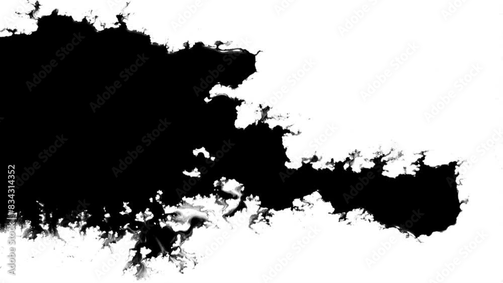 Black ink rorschach effect abstract background artistic flow splatter ...