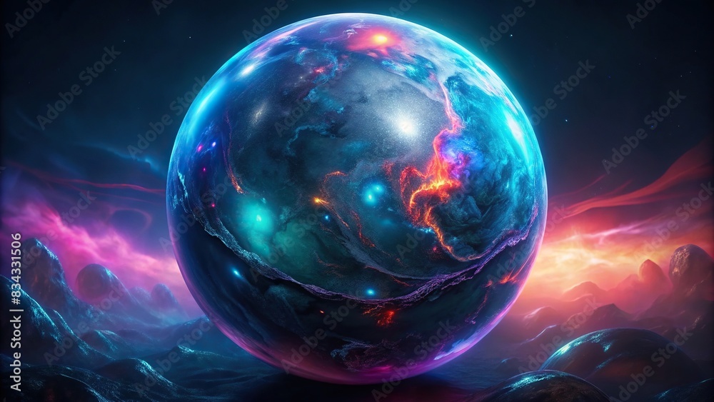 12K HDRI abstract spherical panorama with modern LED and neon lights on ...