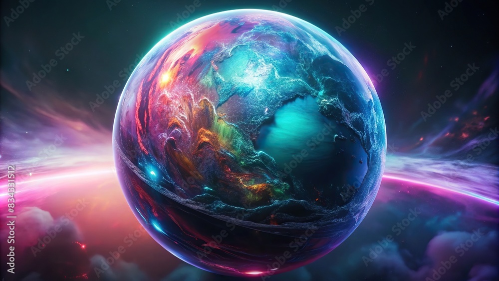12K HDRI abstract spherical panorama with modern LED and neon lights on ...