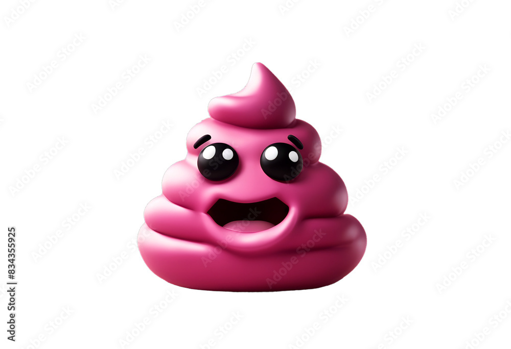 stinky excrement concept pink art poop 3d emoji digital background ...
