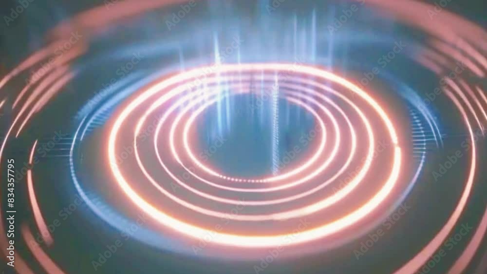 A circular equalizer resembling a galaxy, with sound waves causing ...