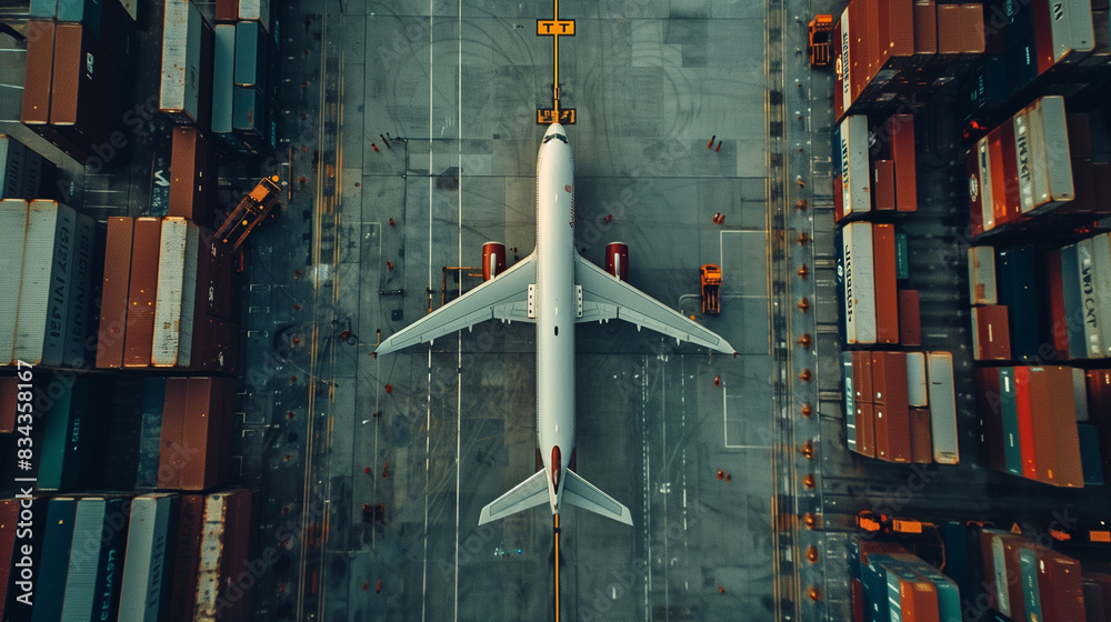 cargo plane, logistic import export background, goods truck with cargo ...