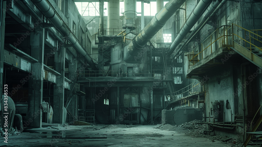 Cement factory empty and without activity due to the industrial and ...