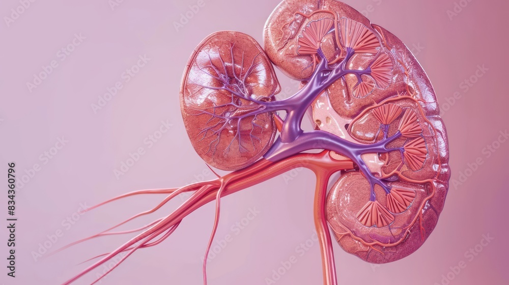 Kidney Anatomy Diagram: A high-quality anatomical diagram of the kidney ...