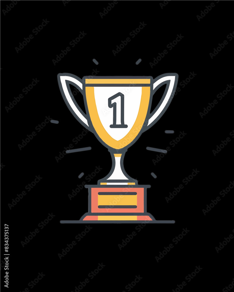 celebratory winner #1 trophy small gold white winner's golden shine ...