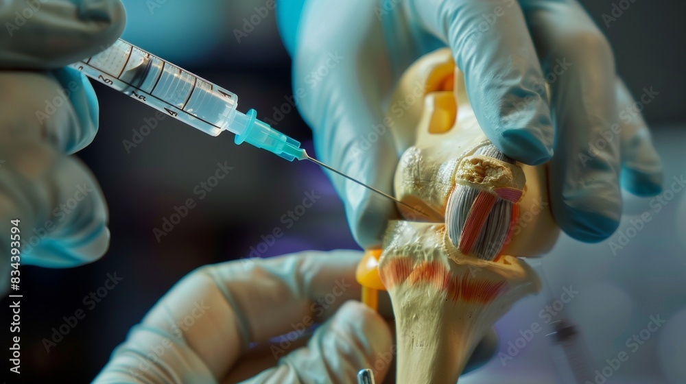 Facet joint injection, therapy against backbone injury or pain. Close ...