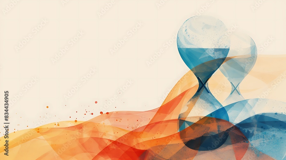 Simple Hourglasses minimal background, Hourglass shapes in muted colors ...
