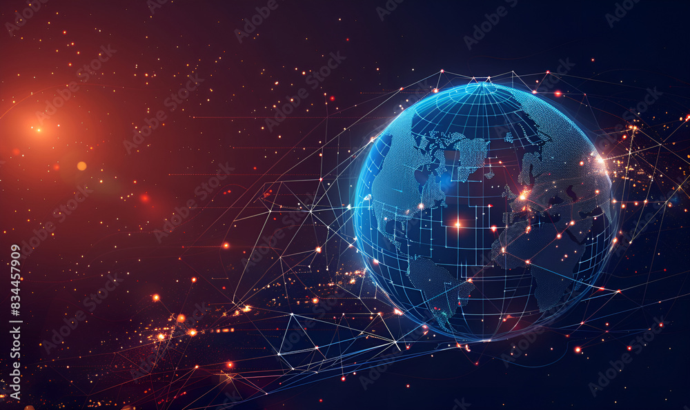 Global communication technology connecting businesses and individuals ...