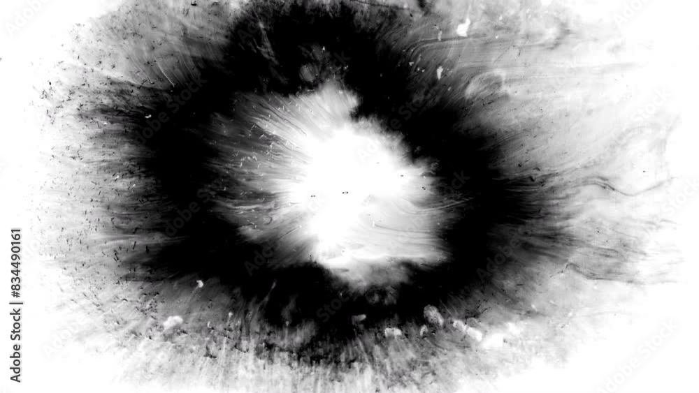 Black ink rorschach effect abstract background artistic flow splatter ...