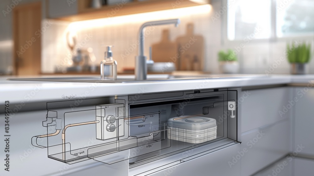 Innovative Ultrasonic System Design: Detailed illustration of an ...