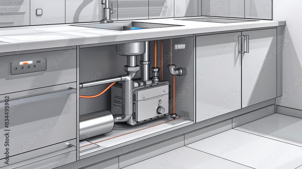 Innovative Ultrasonic System Design: Detailed illustration of an ...