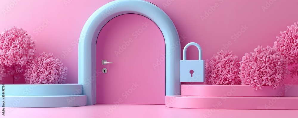 two-factor authentication system flat design front view secure login 3D ...